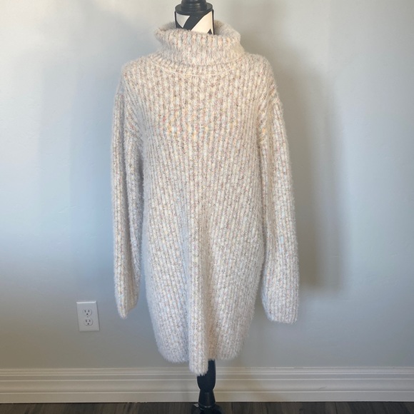 Lulus | Dresses | Lulus Sweet Whispers Eyelash Knit Turtleneck Sweater Dress Size Small Nwt ...